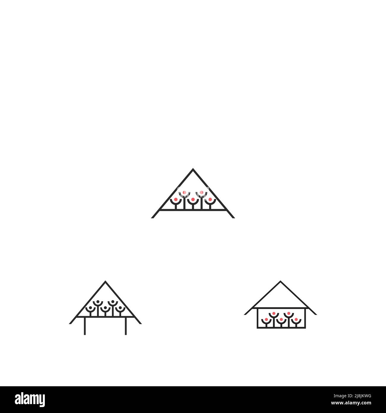 Group of people location icon. Gathering people. Place on the map of ...