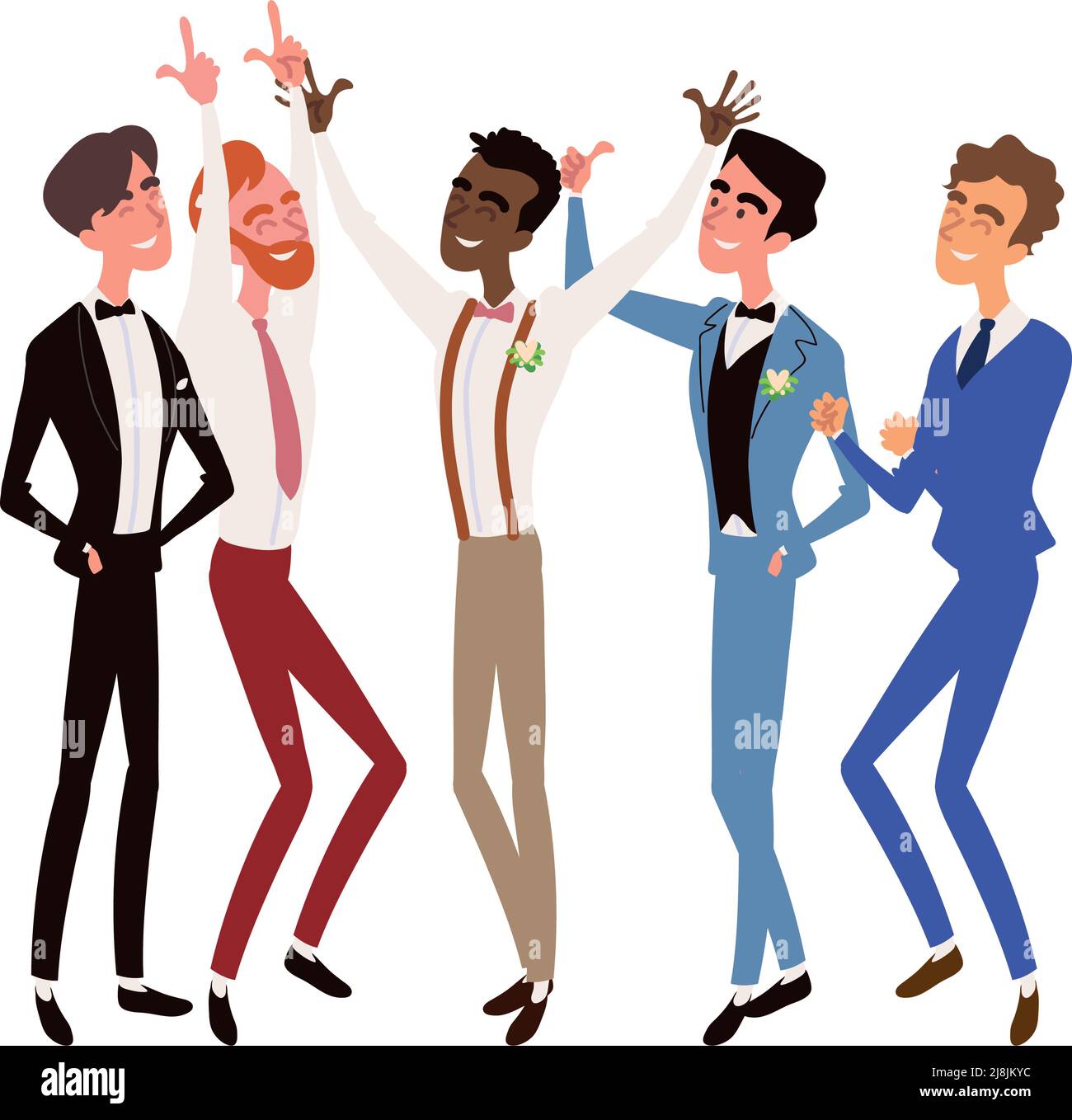 happy groom and groomsmen Stock Vector Image & Art - Alamy