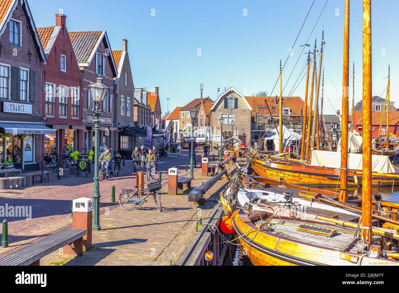 Picturesque harbor in the old dutch fishing village on the former ...