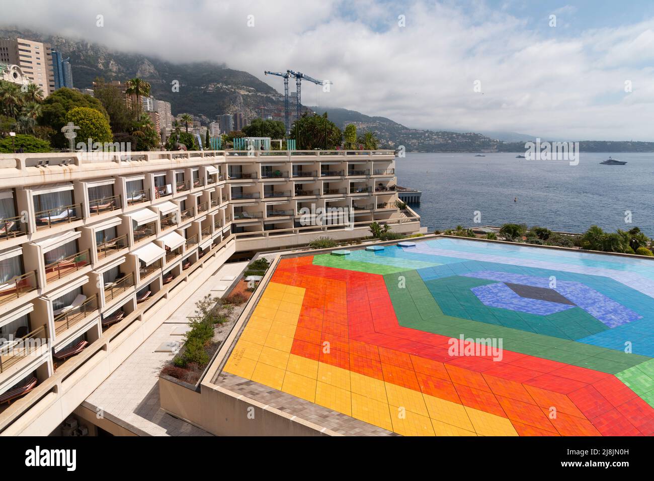 Hexa Grace by Victor Vasarely on the roof of Auditorium Rainier III ...
