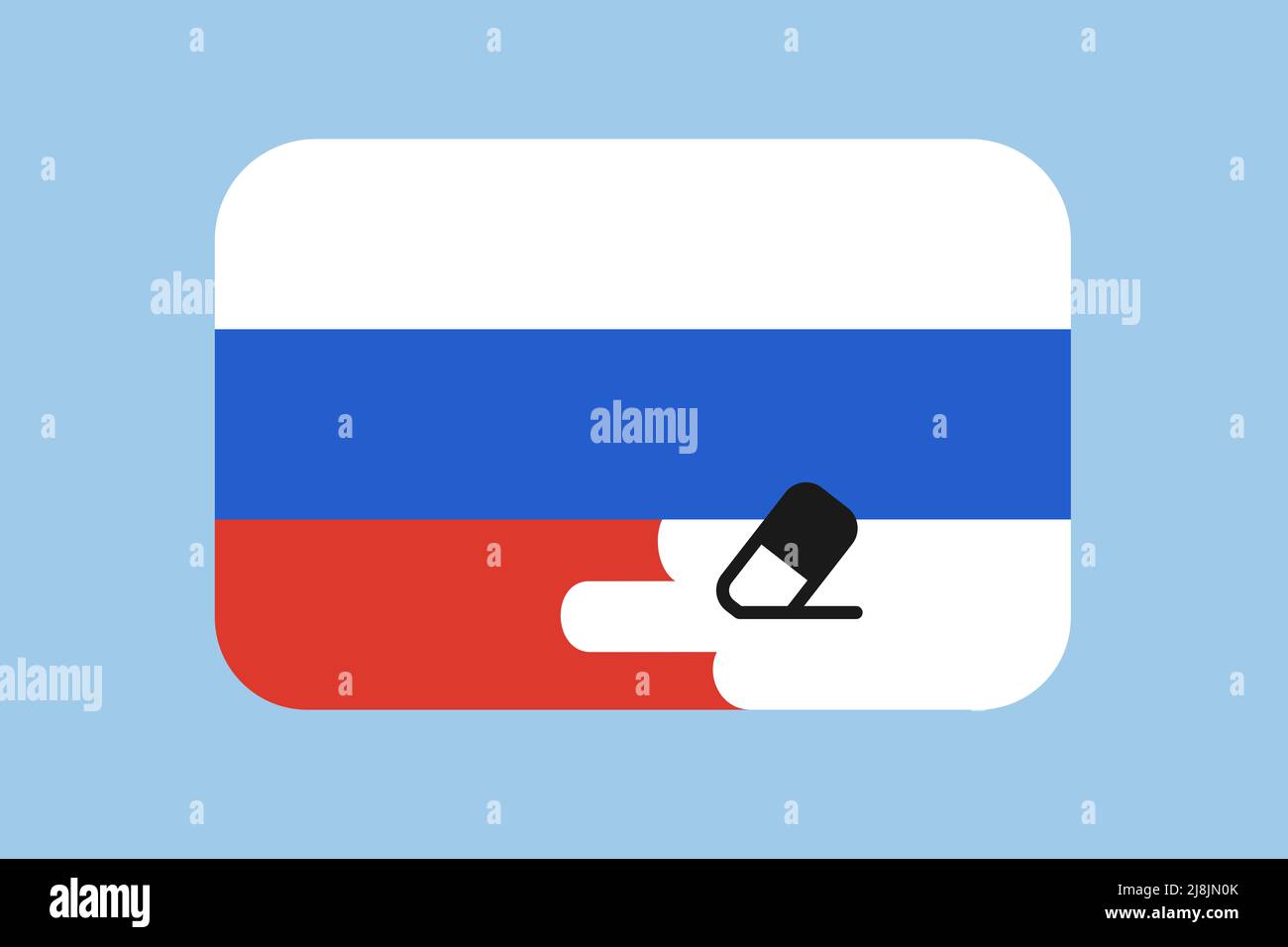 Anti war national flag of Russia without red stripe - Color is removed ...