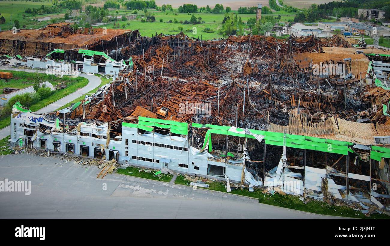 Kalynivka, Kyiv region, Ukraine - May 15, 2022: War in Ukraine. A ...