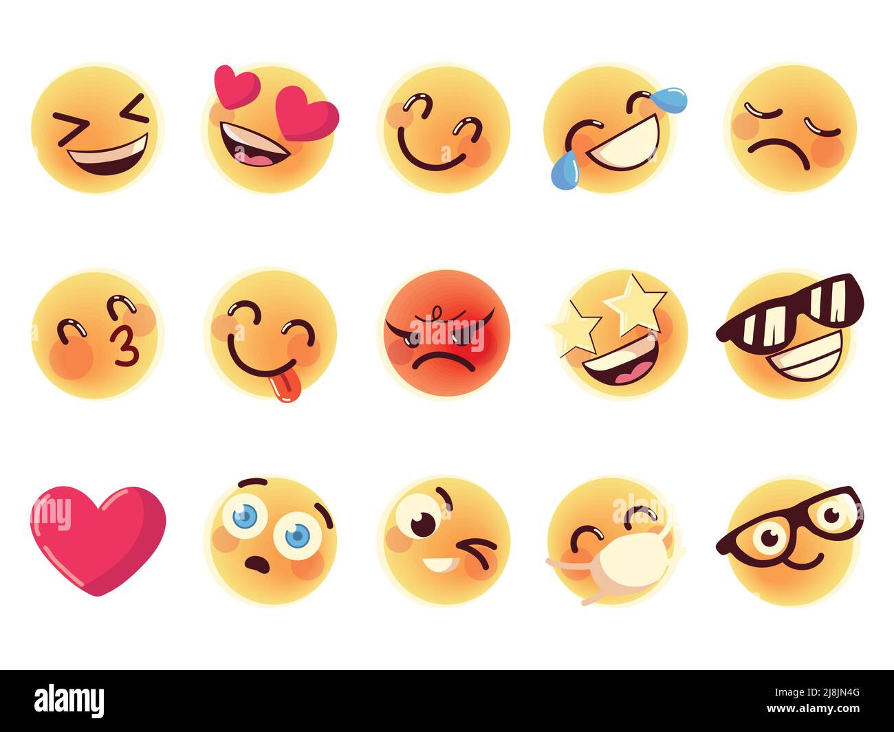 icons set emoji Stock Vector Image & Art - Alamy