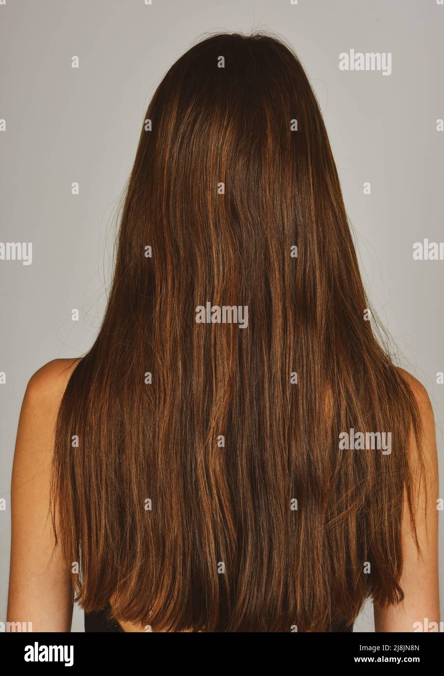 Woman hair back. Health long hair concept Stock Photo - Alamy