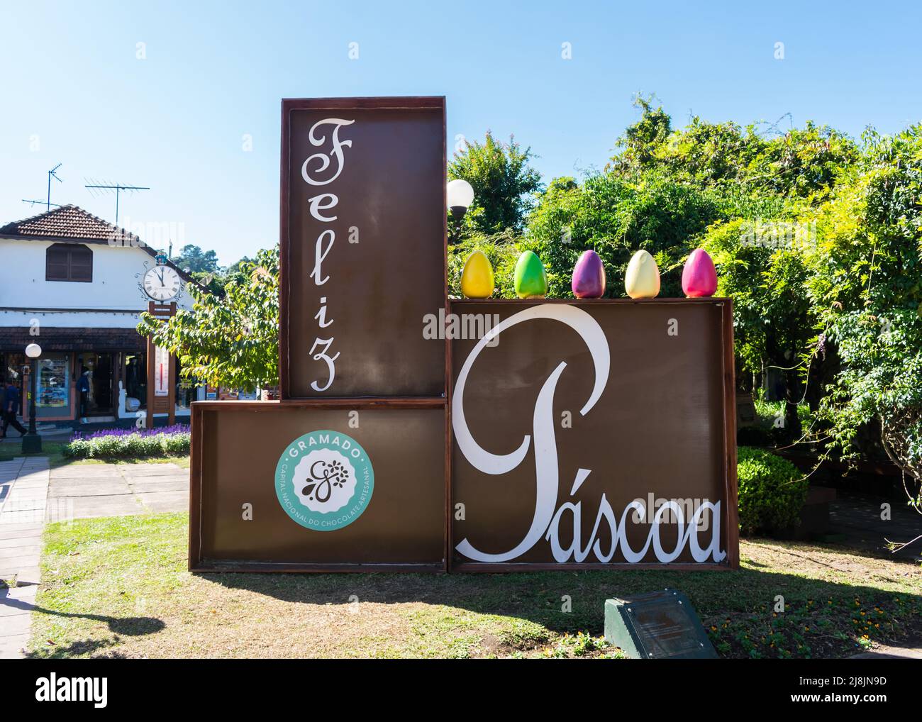Gramado, Brazil - Circa April 2022: Easter decorations in Gramado, RS ...