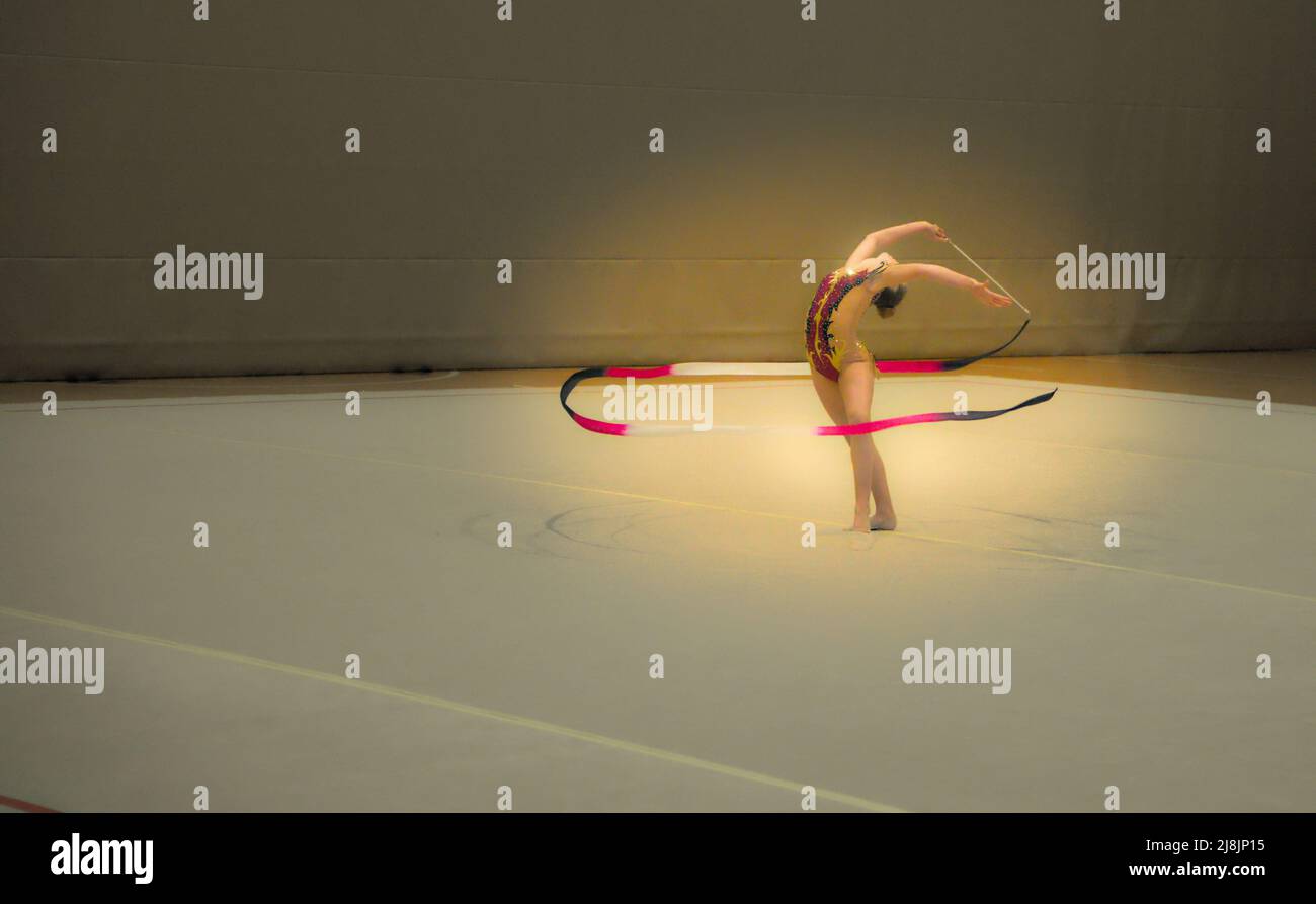 Female gymnast rhythmic gymnastics hi-res stock photography and images ...