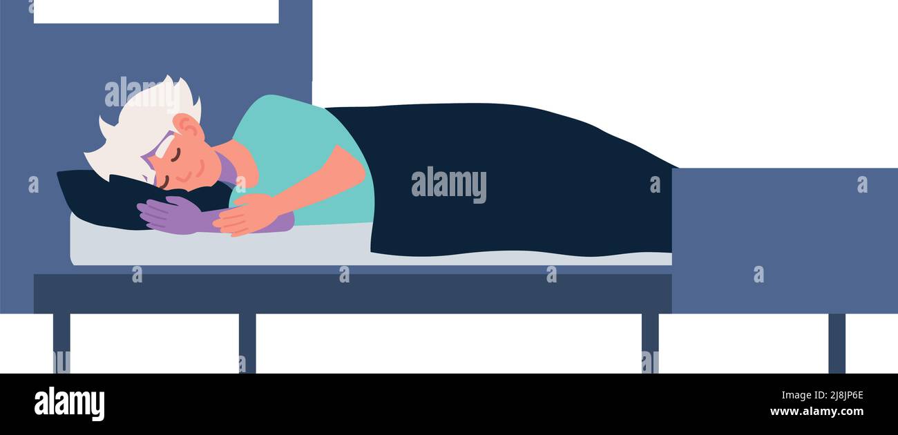 male sleeping on bed Stock Vector Image & Art - Alamy