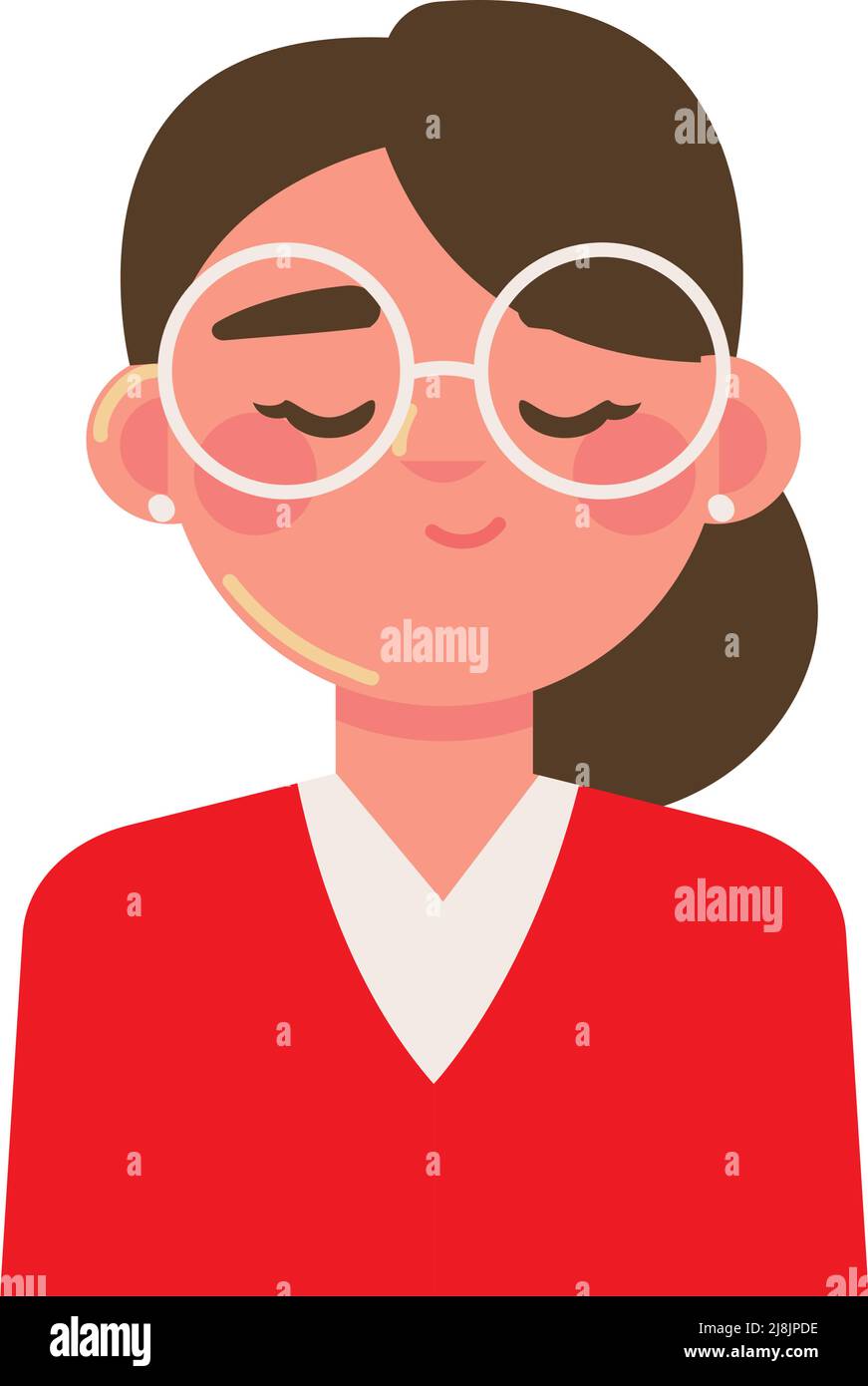 Woman wearing glasses looking Stock Vector Images - Alamy
