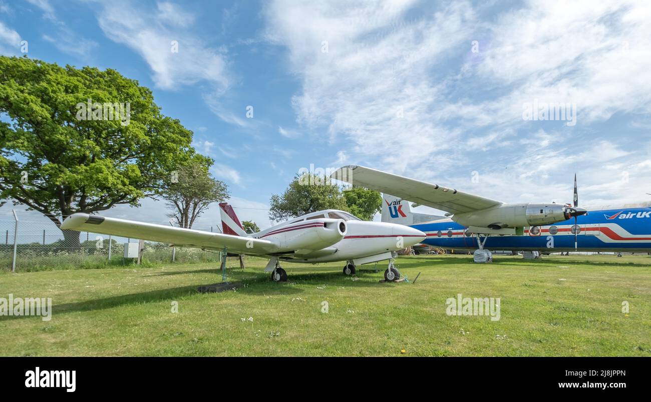 Norwich, Norfolk, UK – May 14 2022. A grounded 1965 Piper PA-30 Twin ...
