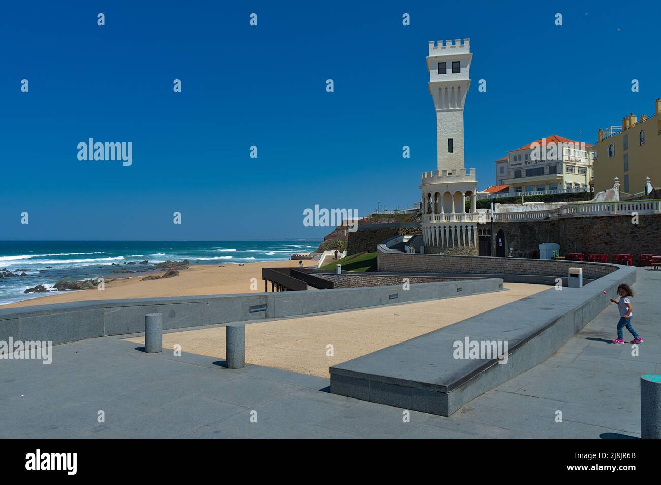 Santa Cruz beach and its iconic tower during a sunny day summer day ...