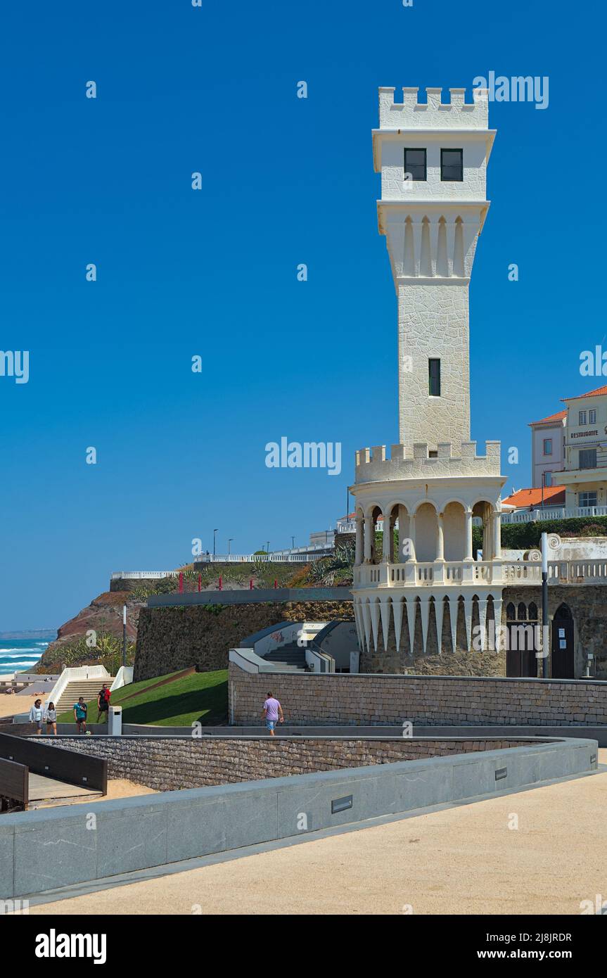 Santa Cruz beach and its iconic tower during a sunny day summer day ...