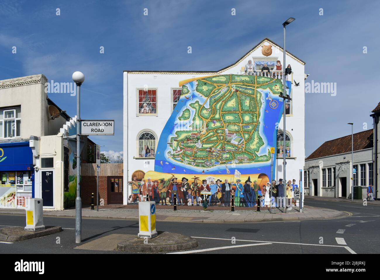 The Strand city map mural on Clarendon road in Portsmouth, England ...