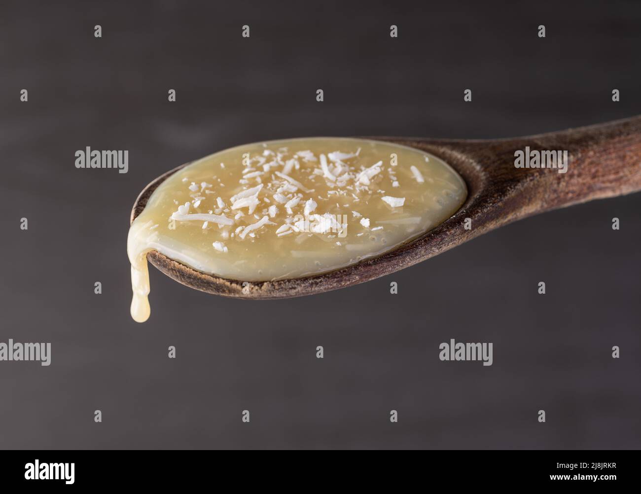 Creamy cocada, traditional brazilian coconut candy with grated coconut ...