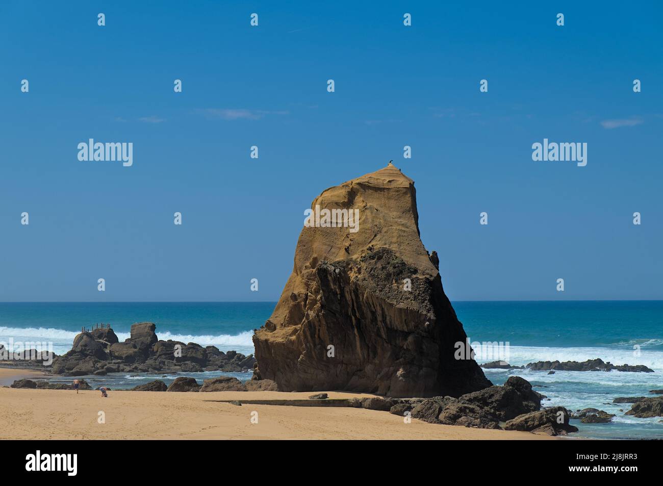 Rock formations on Santa Cruz beach. Tores Vedras, Portugal Stock Photo ...