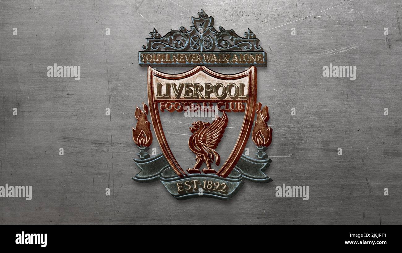 Liverpool, England - May 16 2022: Steel Liverpool FC logo design Stock ...