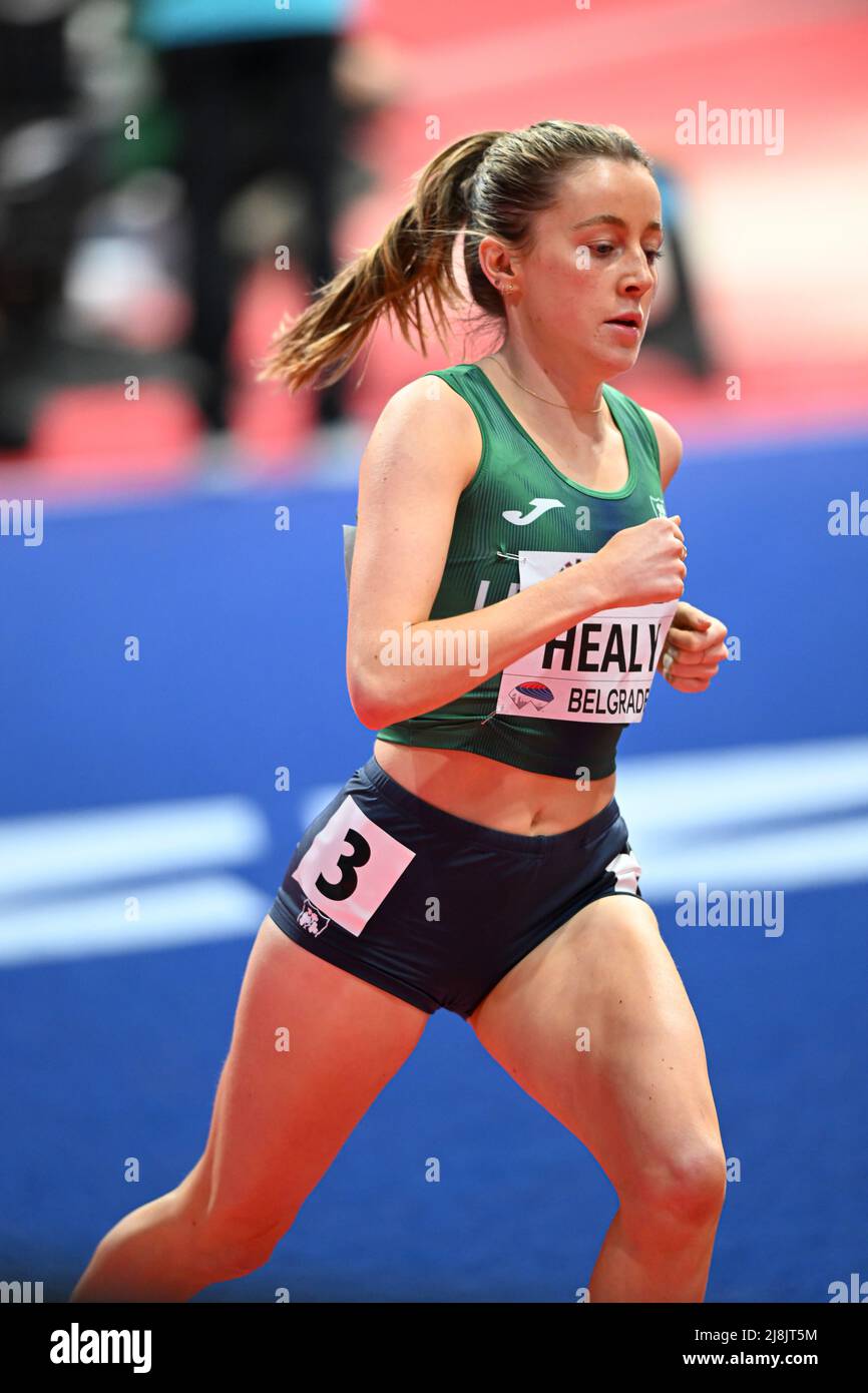 Sarah Healy participating in the Belgrade 2022 World Indoor ...