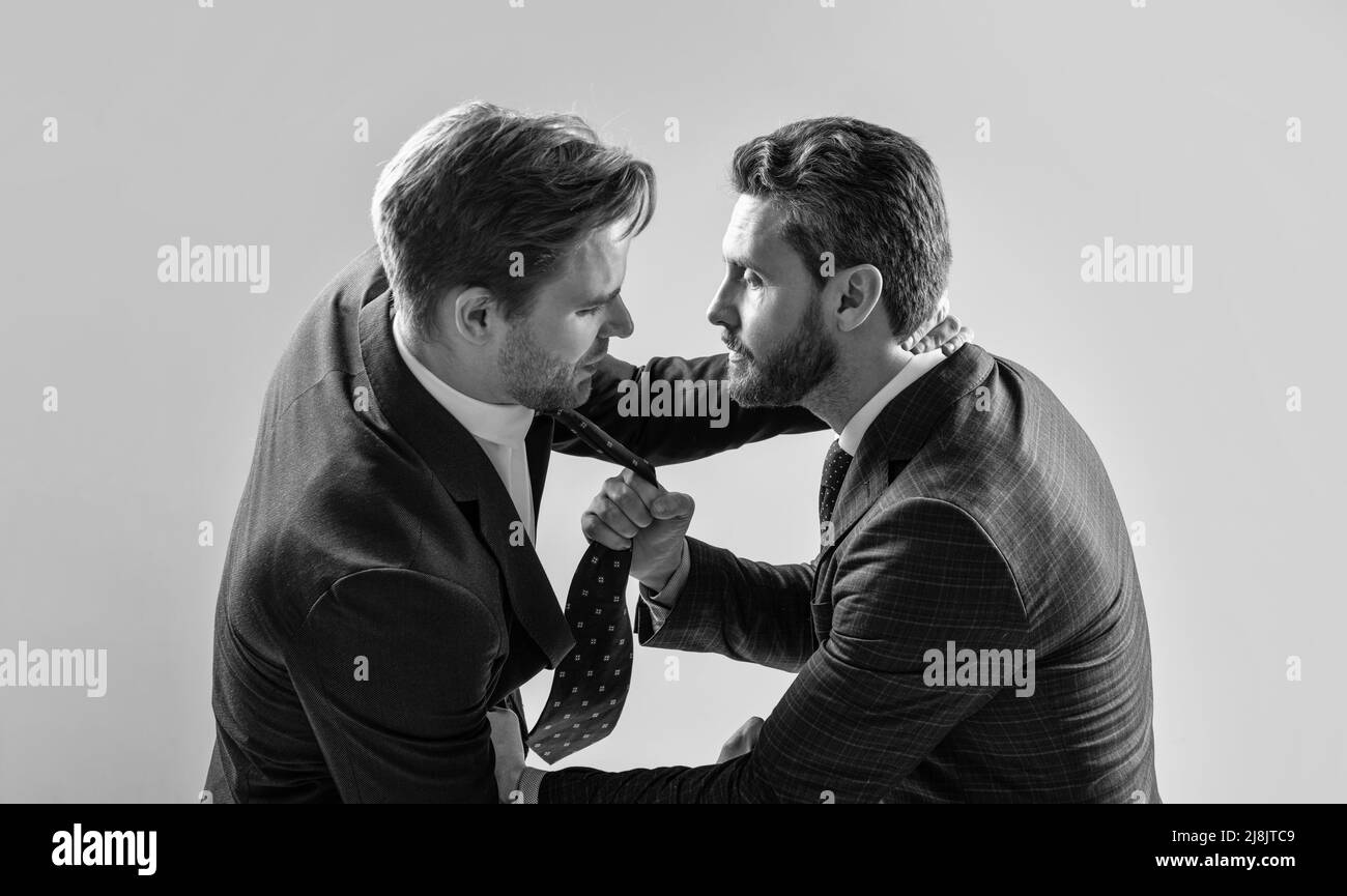 two angry businessmen fighting on businessmeeting have business ...