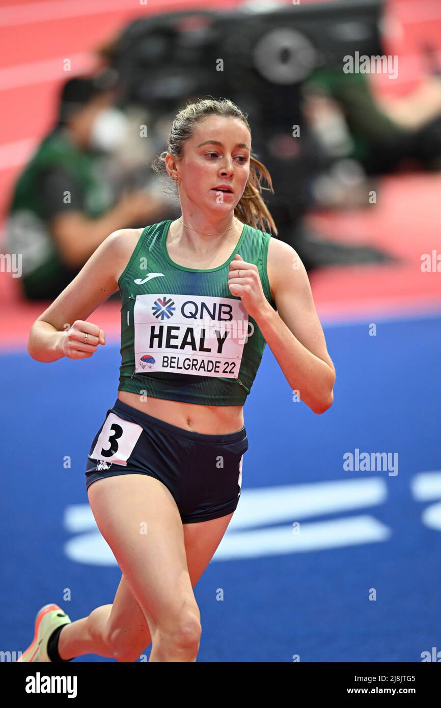 Sarah Healy participating in the Belgrade 2022 World Indoor ...