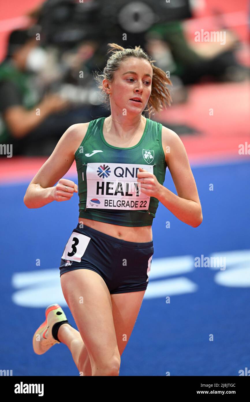 Sarah Healy participating in the Belgrade 2022 World Indoor ...