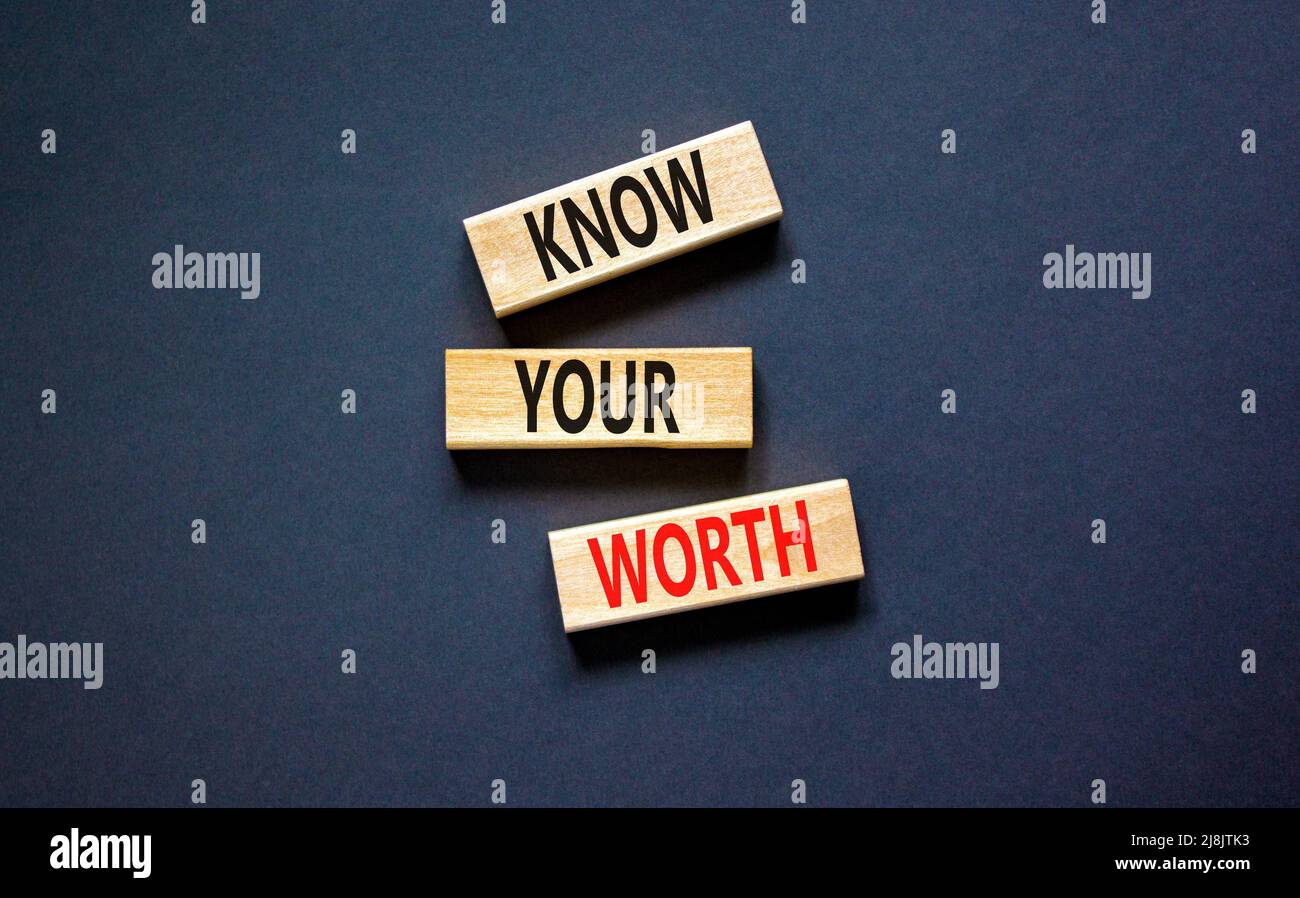Know your worth symbol. Concept words Know your worth on wooden blocks ...