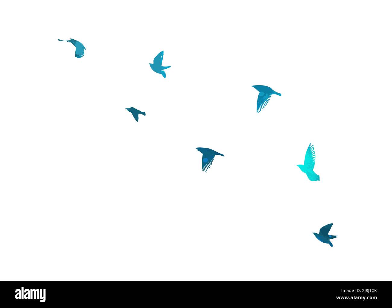 A flock of blue birds. Vector illustration Stock Vector Image & Art - Alamy