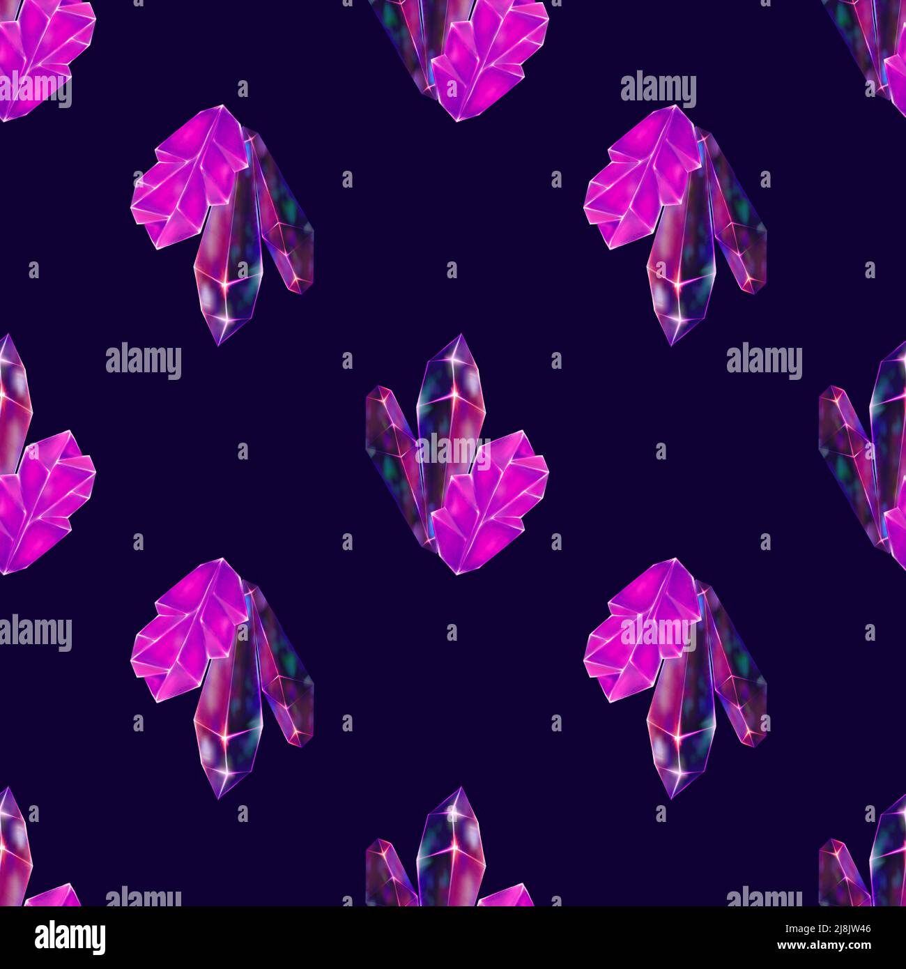 Beautiful magic crystals seamless pattern. Colorful hand drawn ...