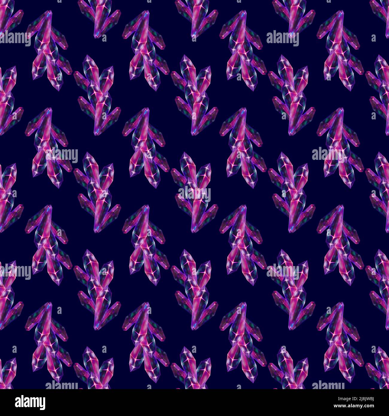 Beautiful magic crystals seamless pattern. Colorful hand drawn ...