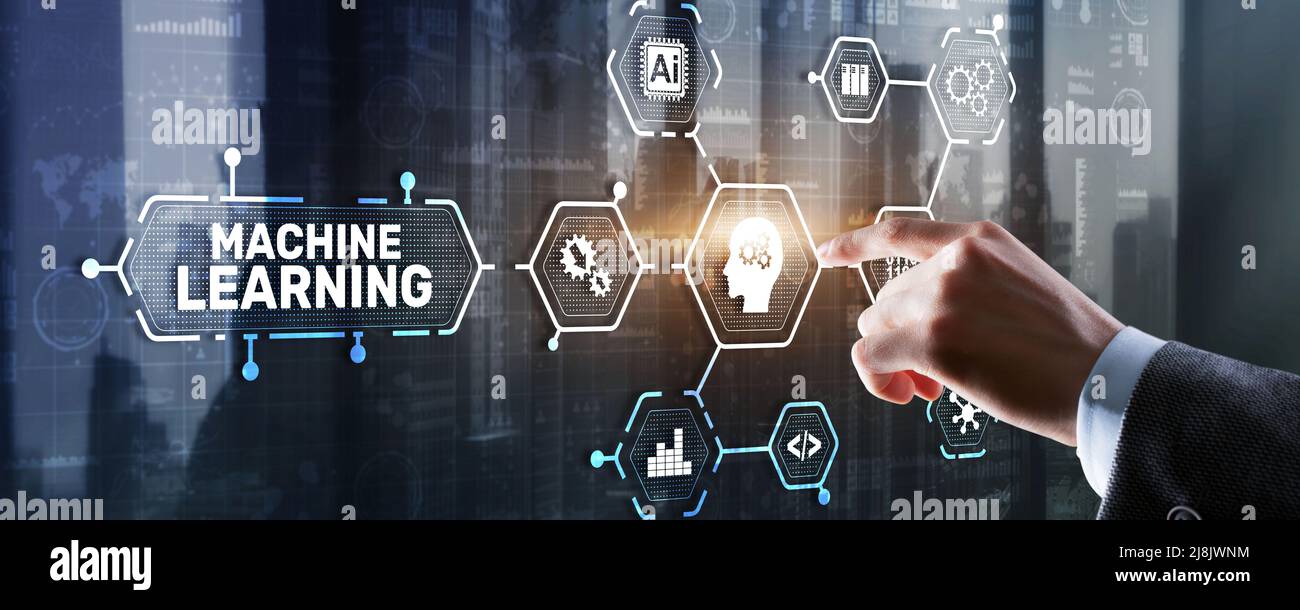 Machine Learning Modern Computer Technologies concept. Artificial ...