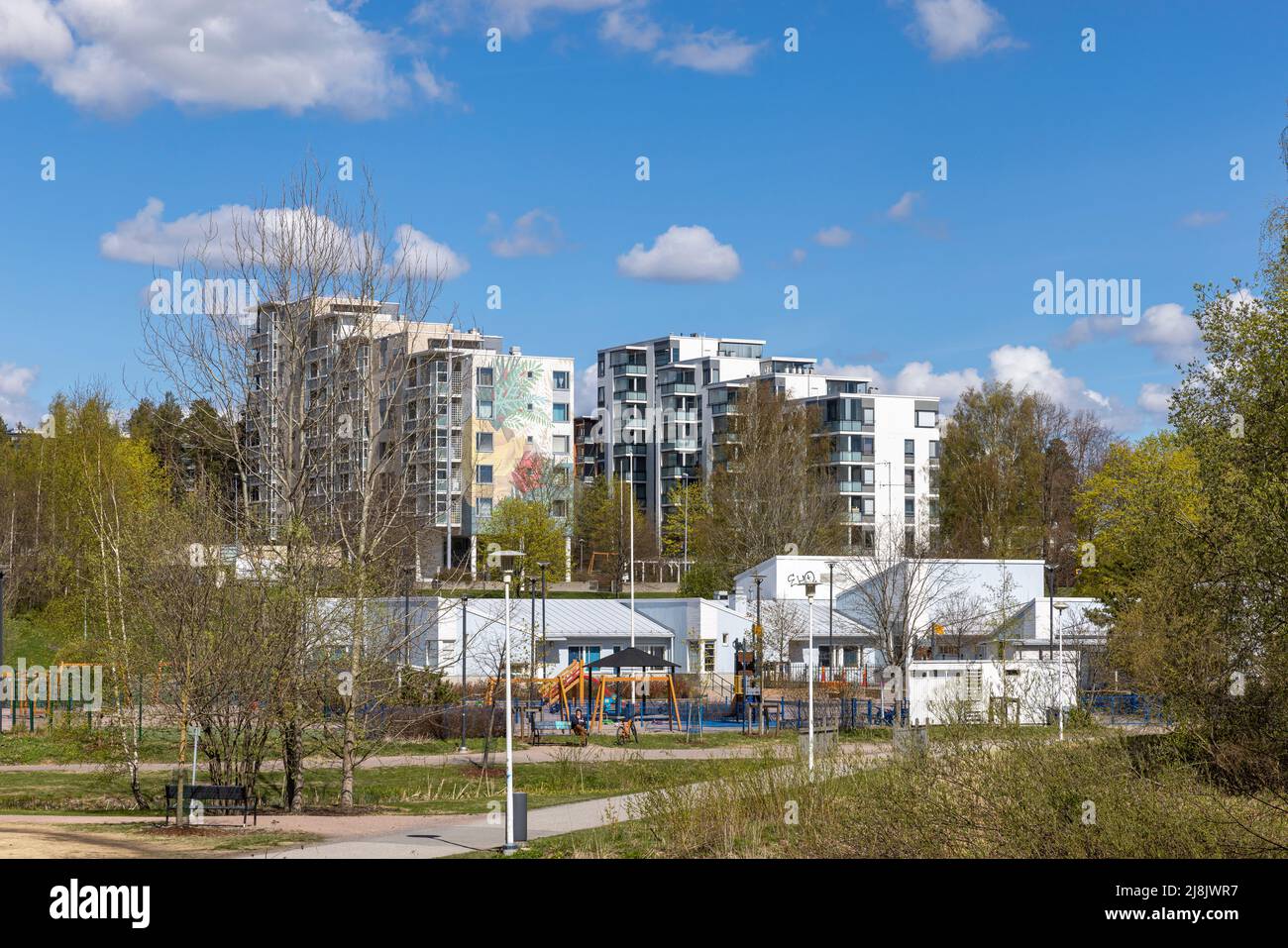 Modern architecture in Matinkylä district in Espoo Stock Photo - Alamy