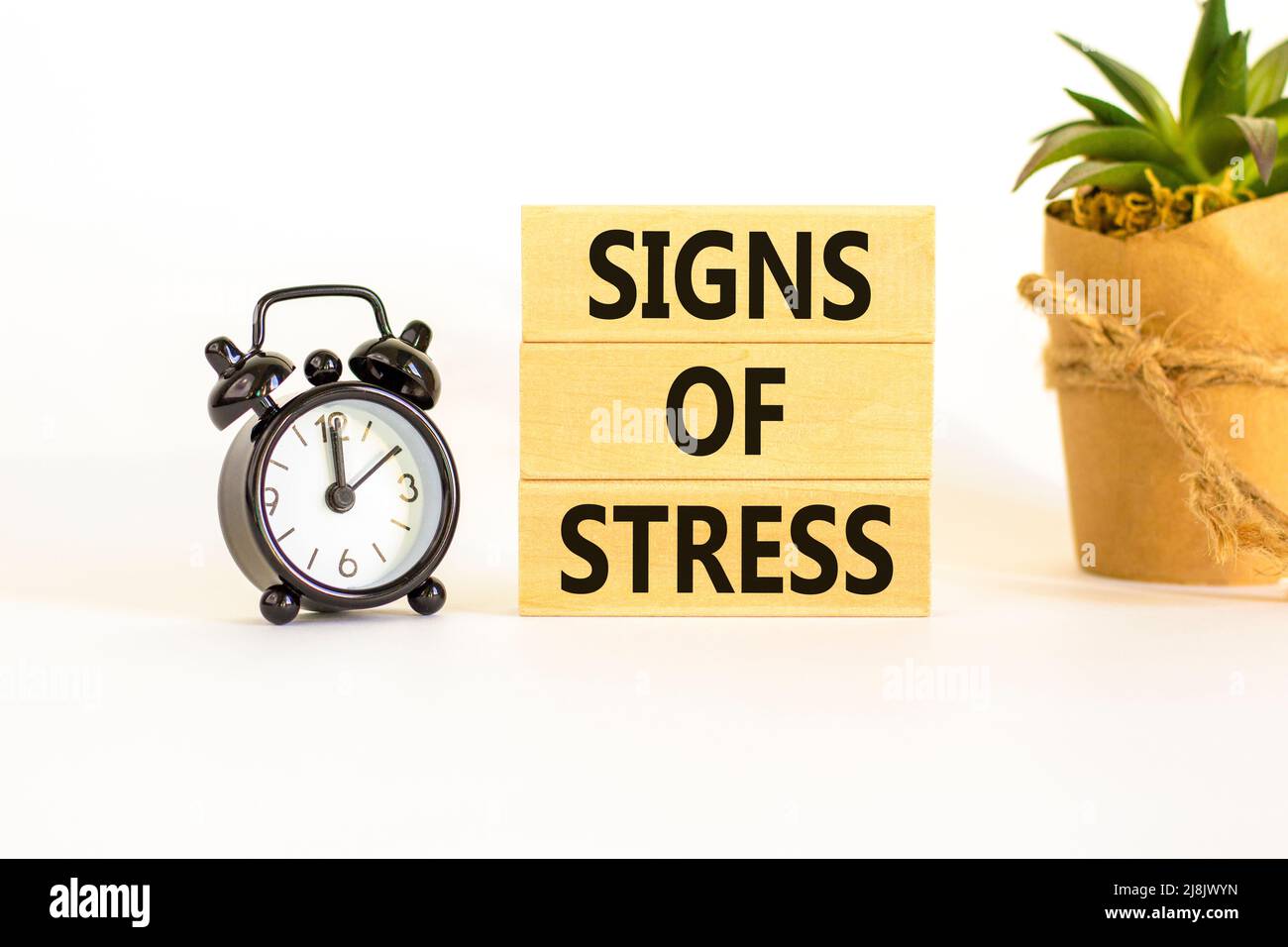 Signs of stress symbol. Concept words Signs of stress on wooden blocks ...