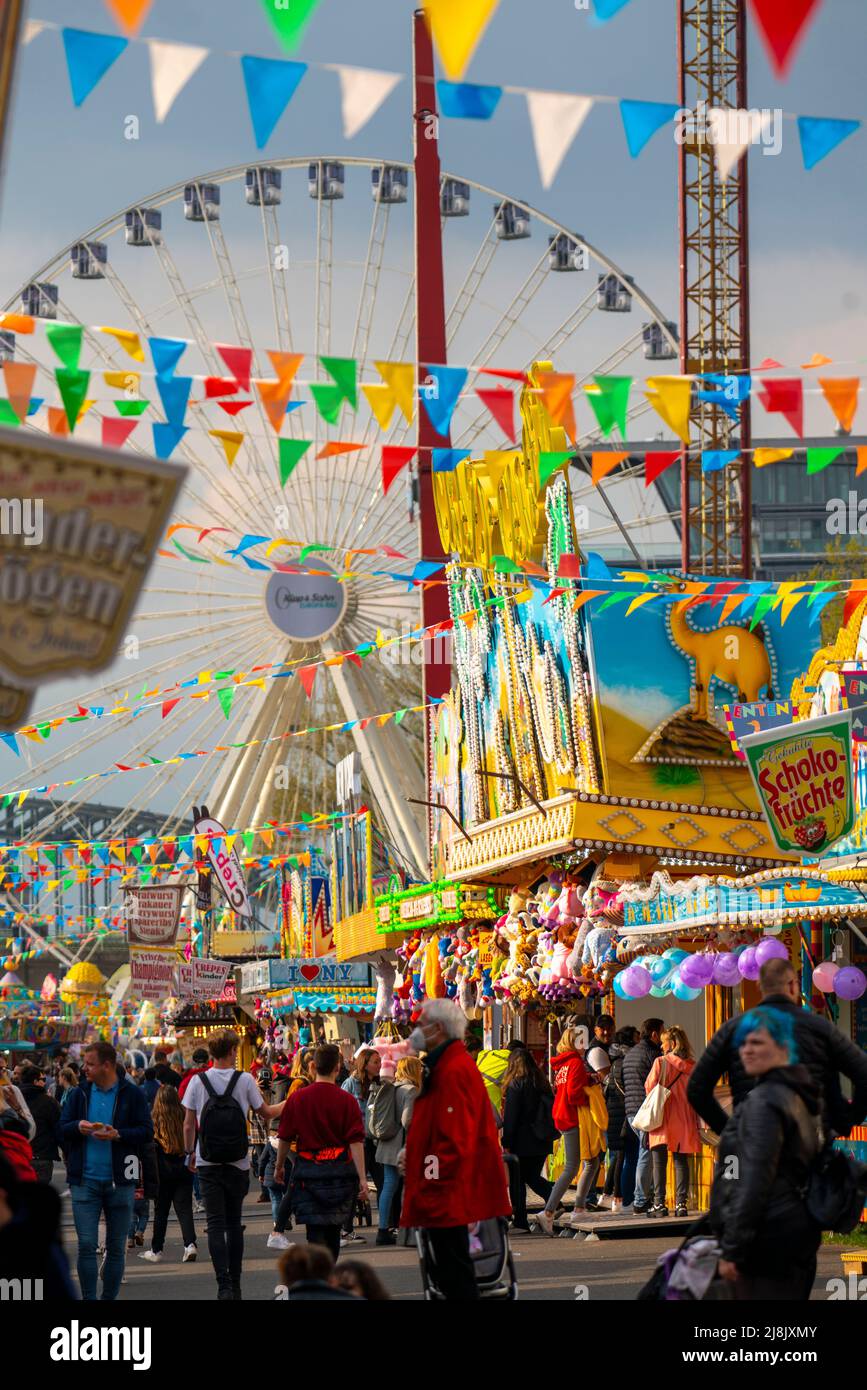 Rides, stalls, at the funfair, fair, spring fair, Easter fair, at the ...