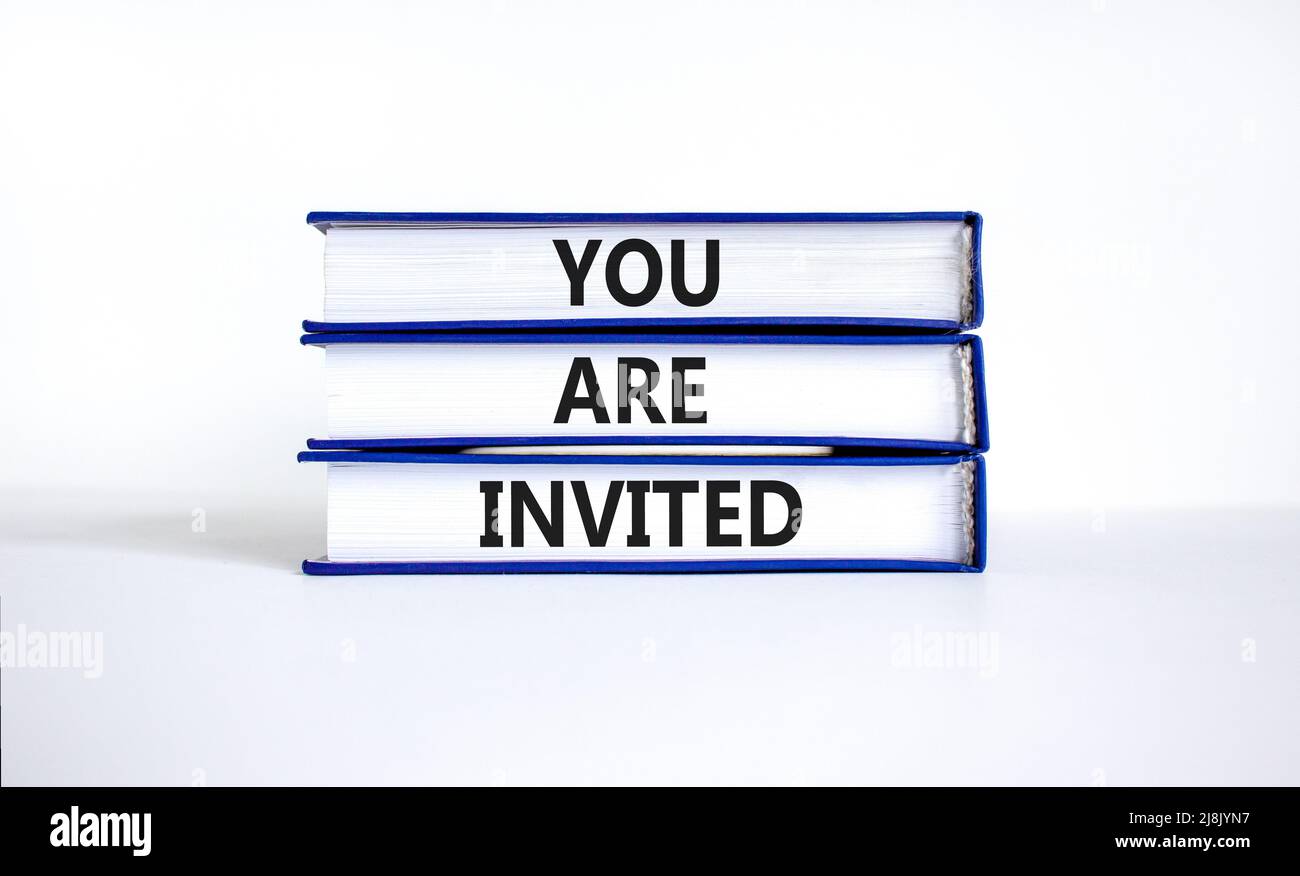 You are invited symbol. Concept words You are invited on books ...