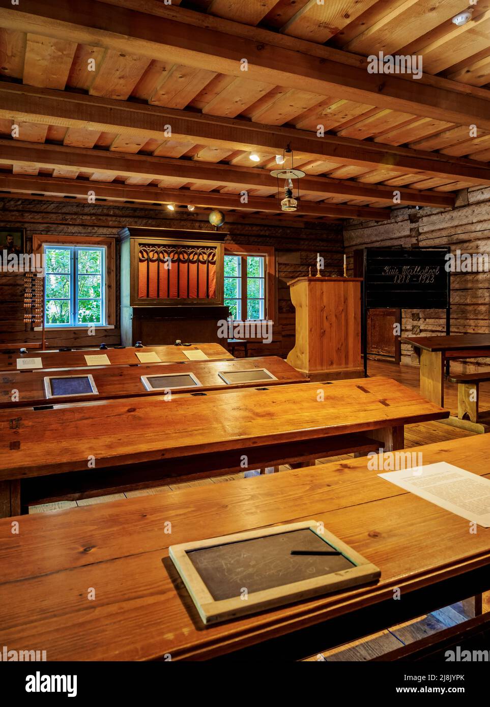 Kuie School, interior, Estonian Open Air Museum, Rocca al Mare, Tallinn ...