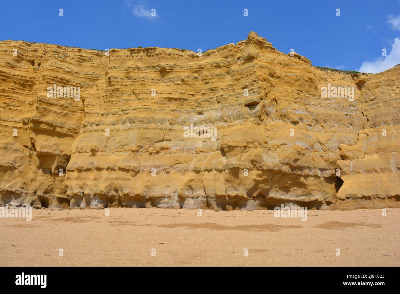 Cliff face showing rock strata and erosion on the world heritage ...