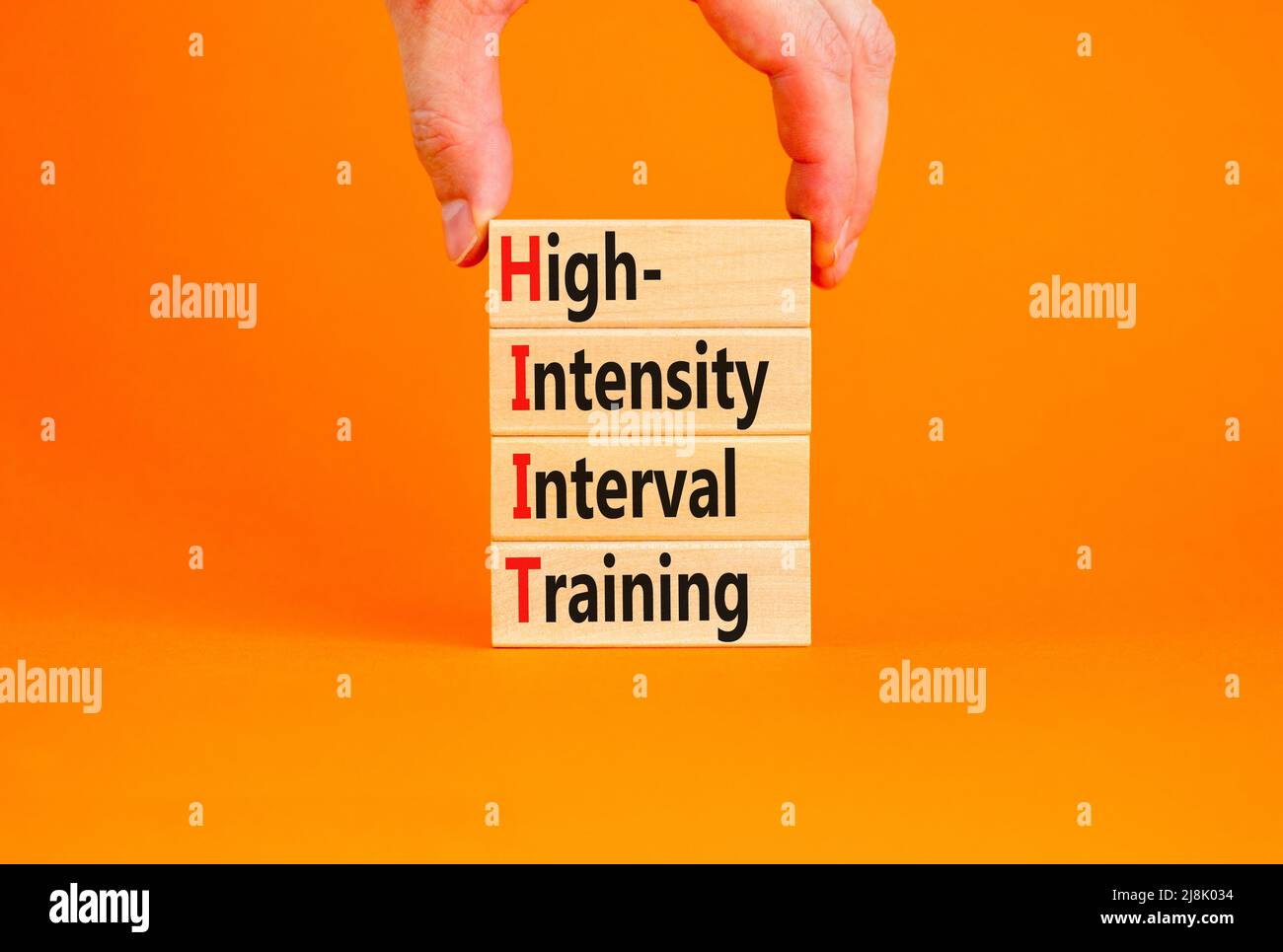 HIIT high-intensity interval training symbol. Concept words HIIT high ...