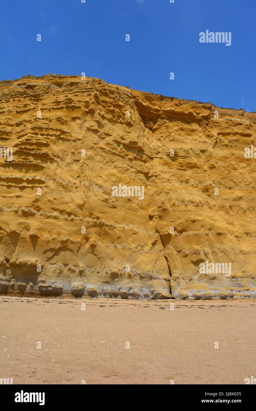 Cliff face showing rock strata and erosion on the world heritage ...