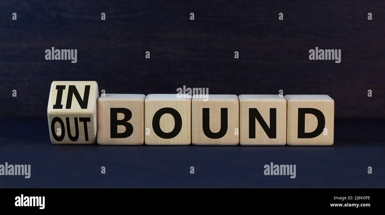 Inbound or outbound symbol. Turned wooden cubes and changed the concept ...