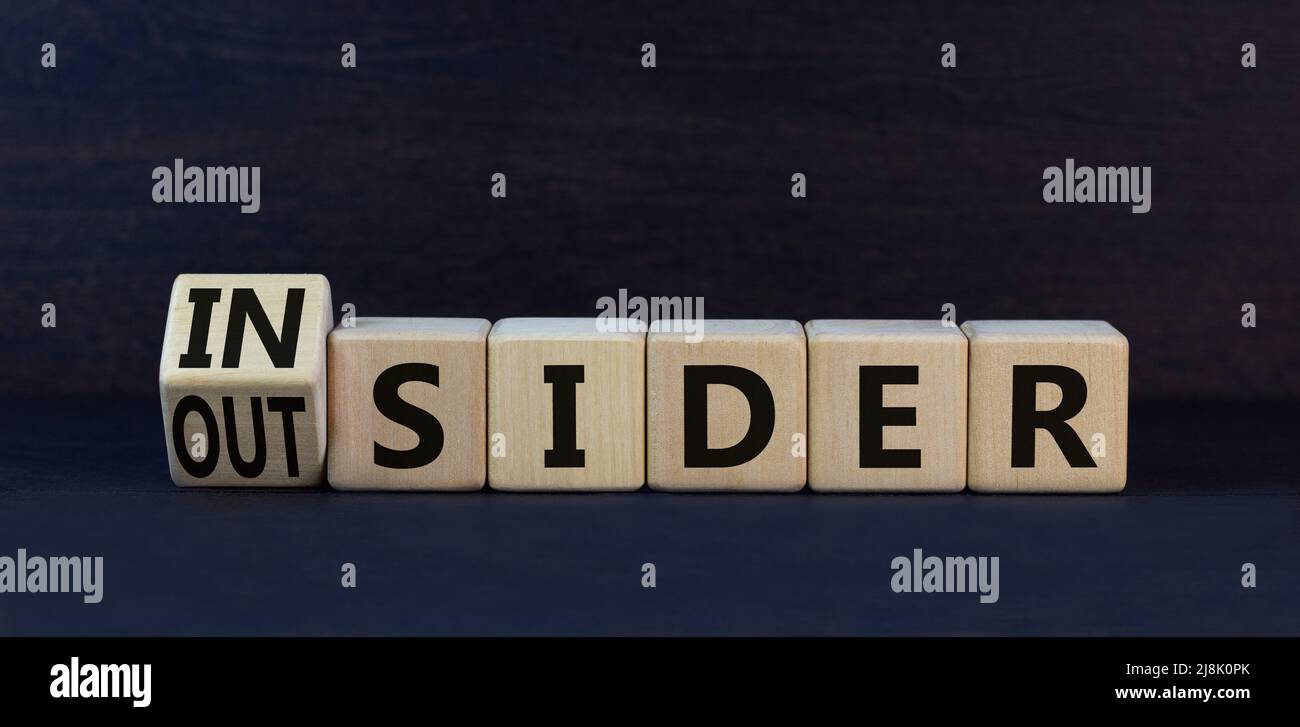 Insider or outsider symbol. Turned wooden cubes and changed the concept ...