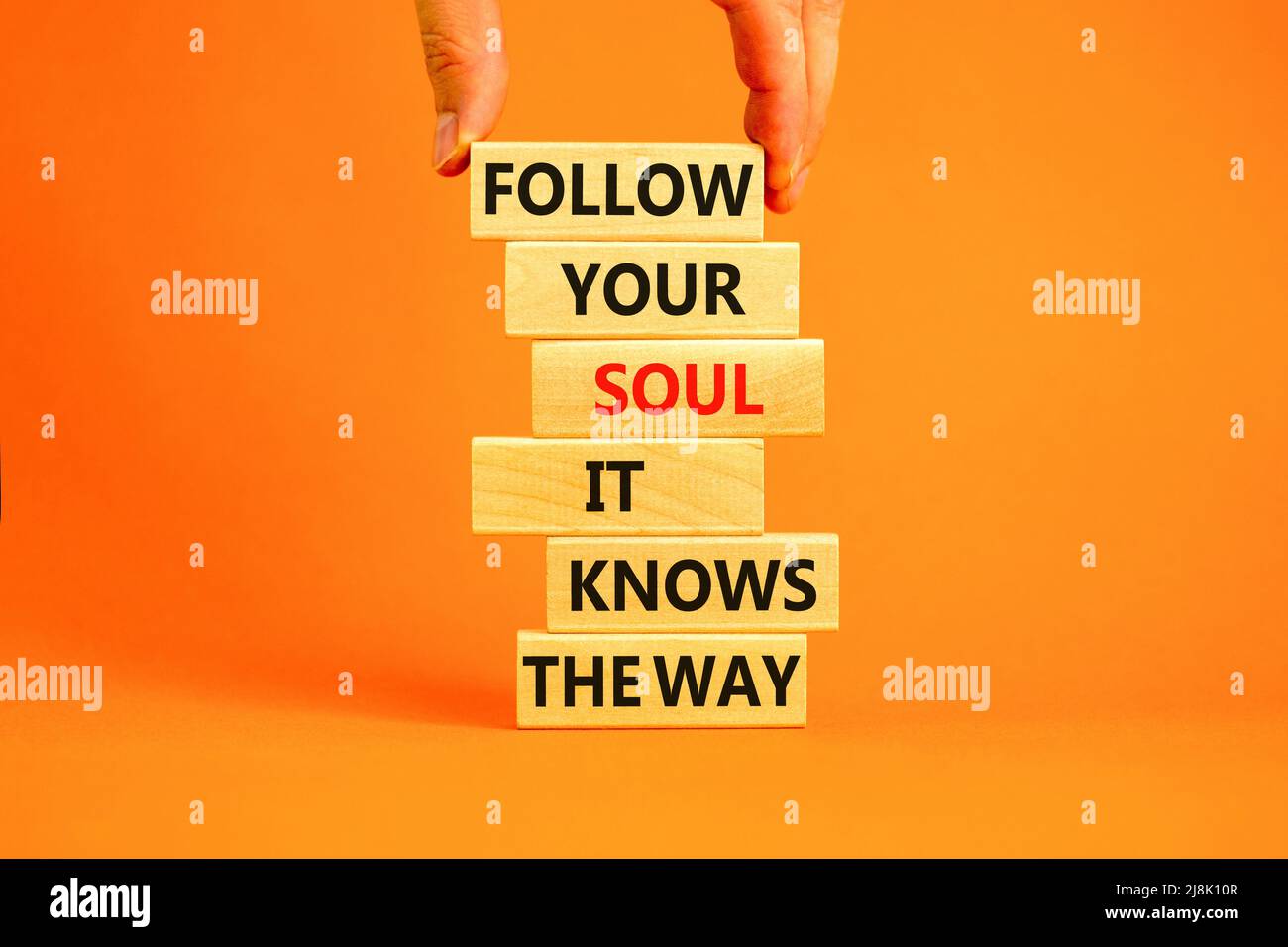 Motivation and inspiration symbol. Wood blocks with words Follow your ...