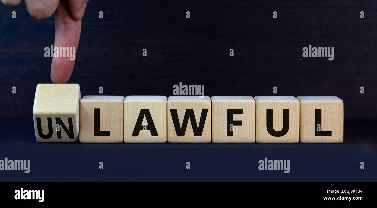 Lawful or unlawful symbol. Turned wooden cubes and changed the concept ...