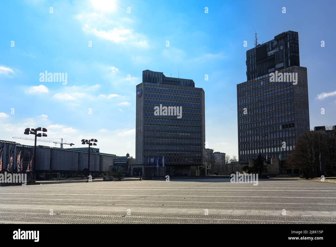 LJUBLJANA, SLOVENIA - FEBRUARY 15, 2022: Republic Square Trg Republike ...