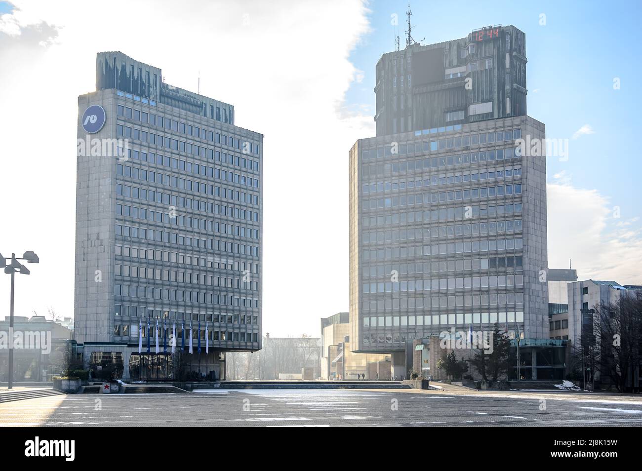 LJUBLJANA, SLOVENIA - FEBRUARY 15, 2022: Republic Square Trg Republike ...