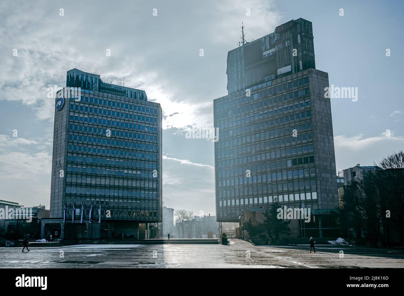 LJUBLJANA, SLOVENIA - FEBRUARY 15, 2022: Republic Square Trg Republike ...