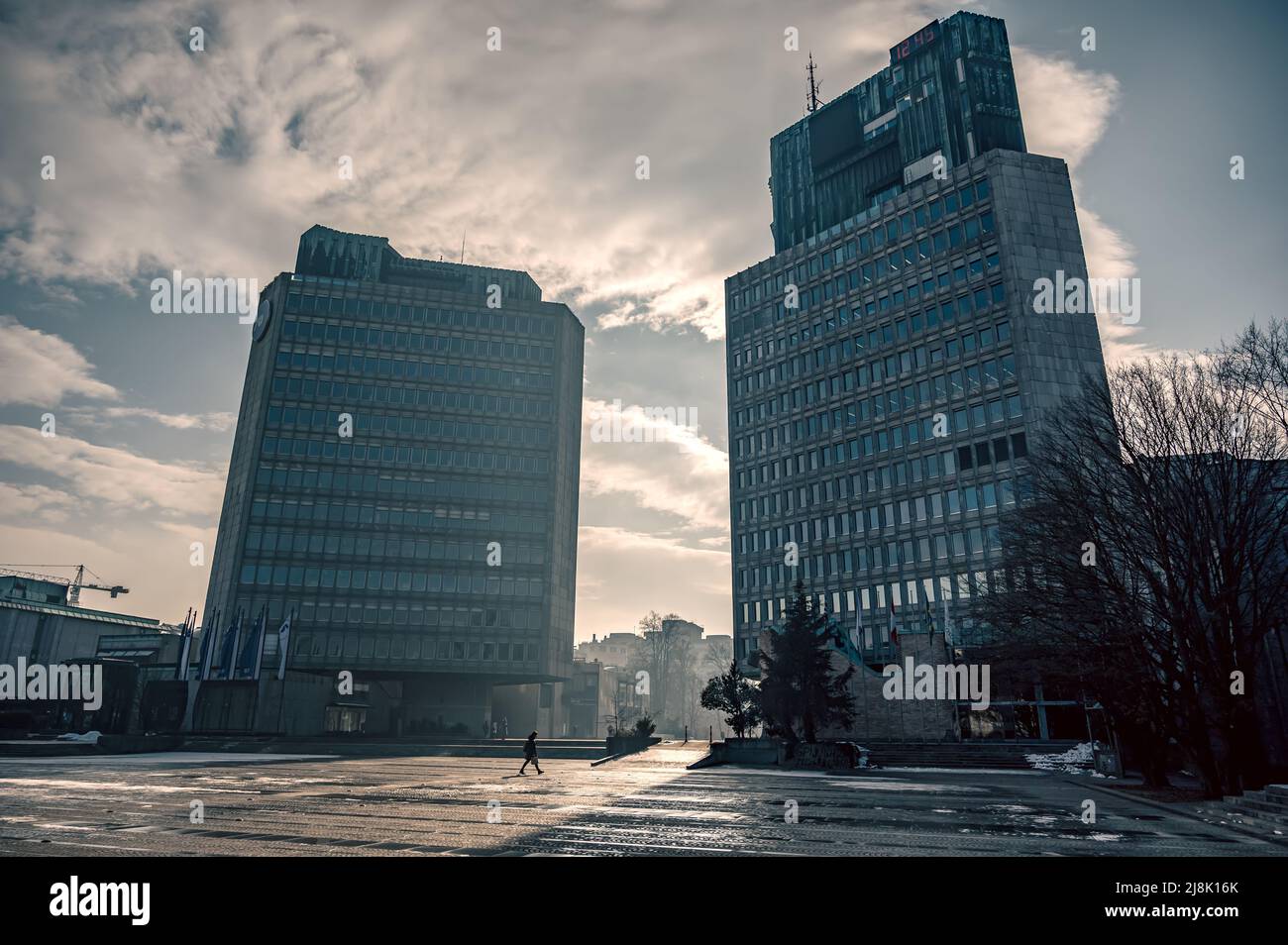 LJUBLJANA, SLOVENIA - FEBRUARY 15, 2022: Republic Square Trg Republike ...