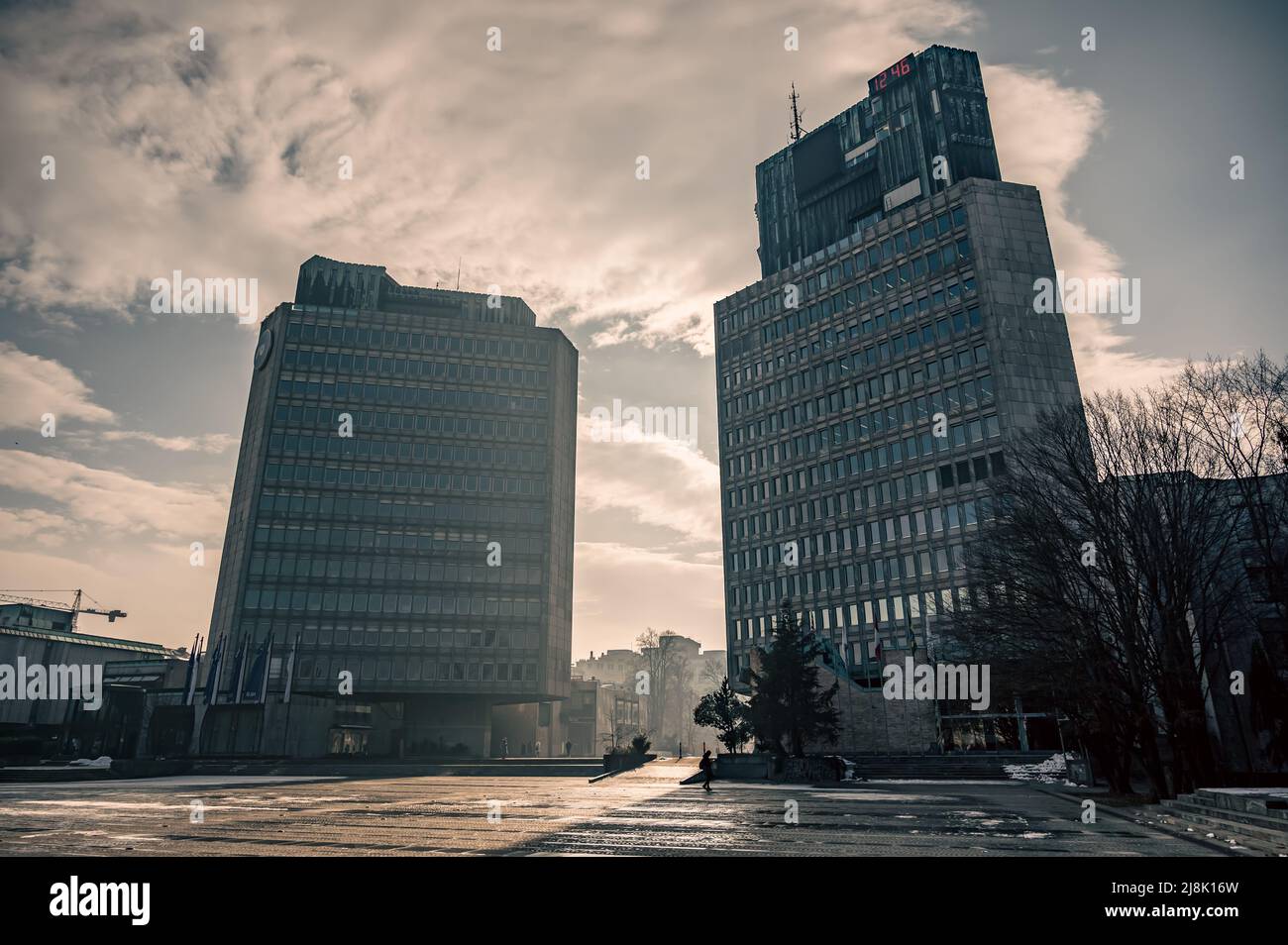 LJUBLJANA, SLOVENIA - FEBRUARY 15, 2022: Republic Square Trg Republike ...
