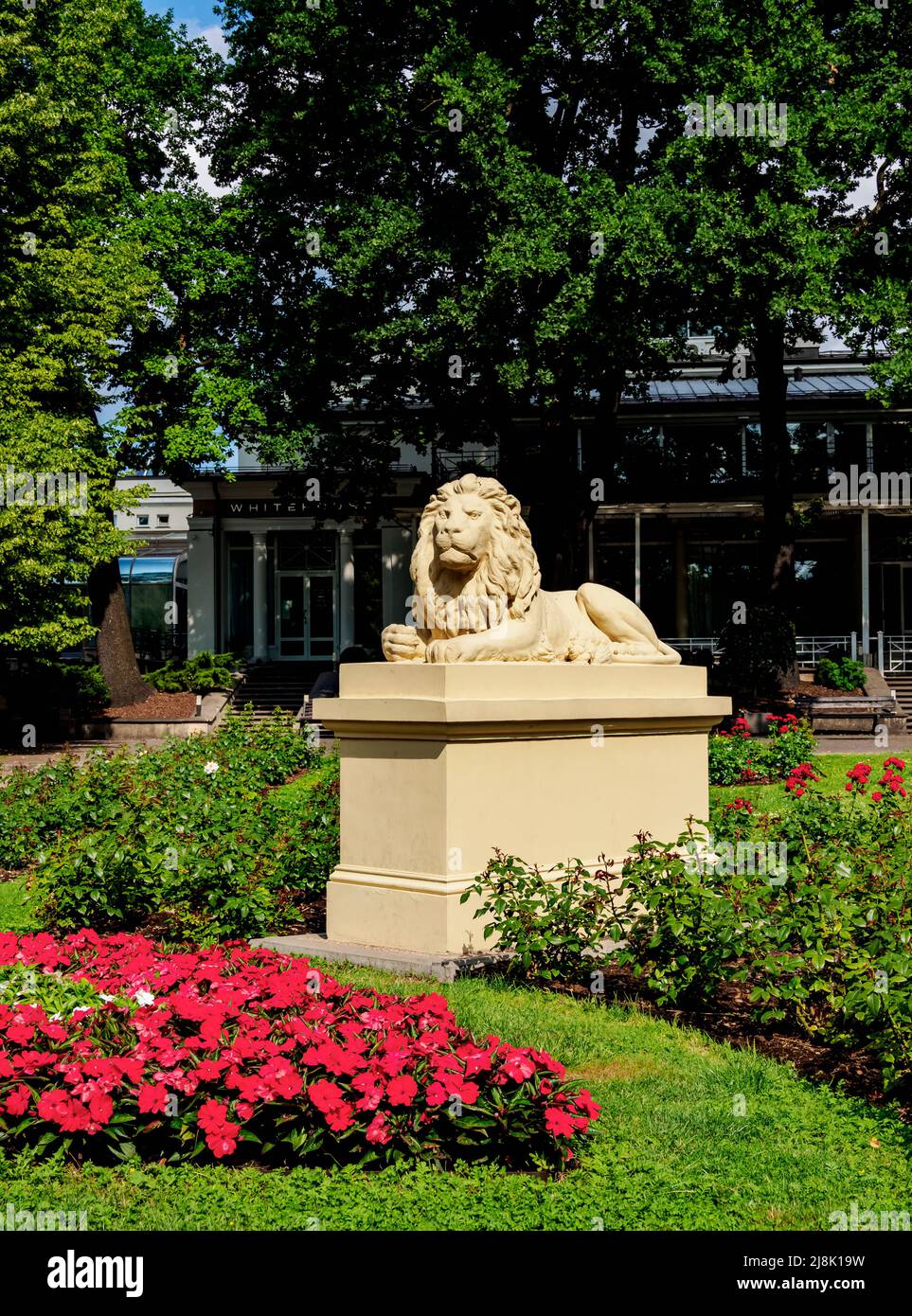 Lion Sculpture, Vermane Garden, Riga, Latvia Stock Photo - Alamy