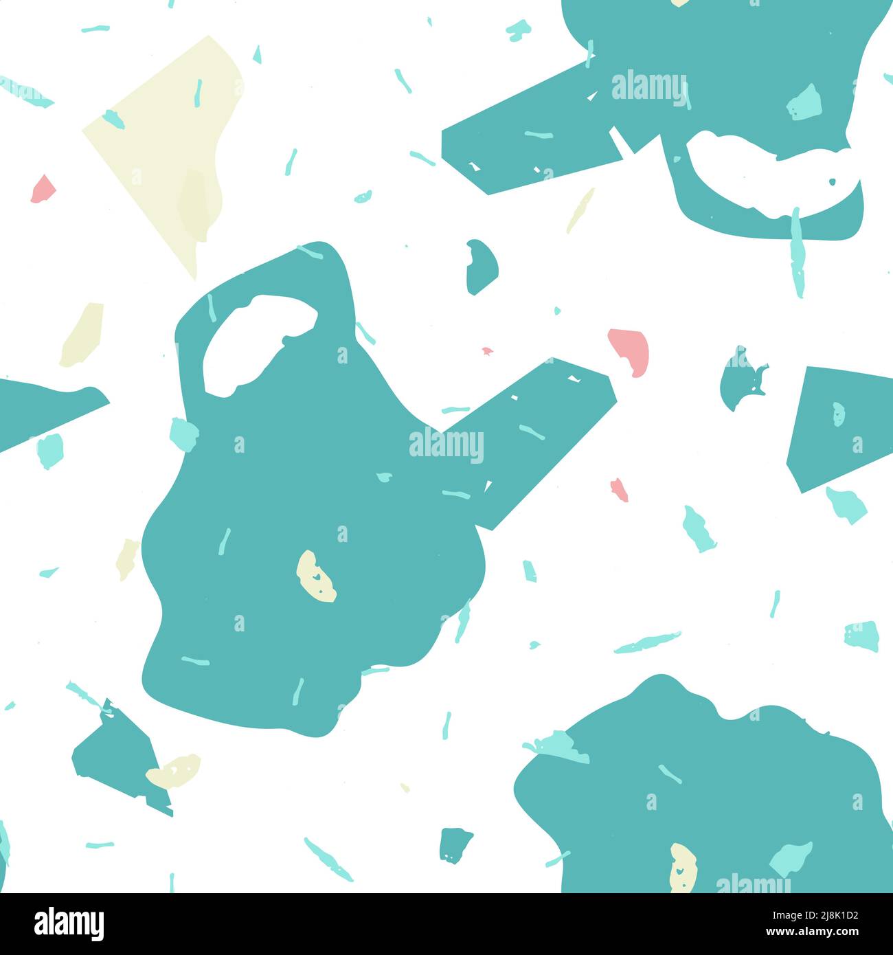 Terrazzo seamless pattern. Blue classic flooring texture. Background ...