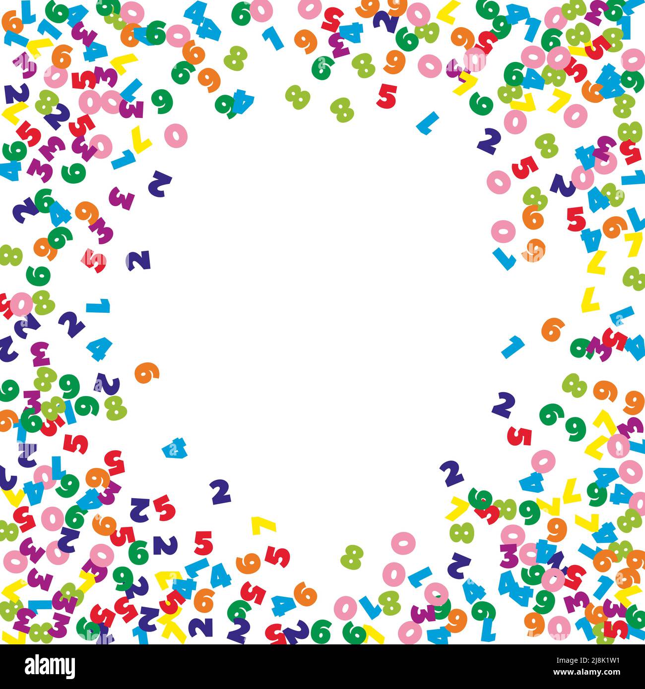 Falling colorful numbers. Math study concept with flying digits ...