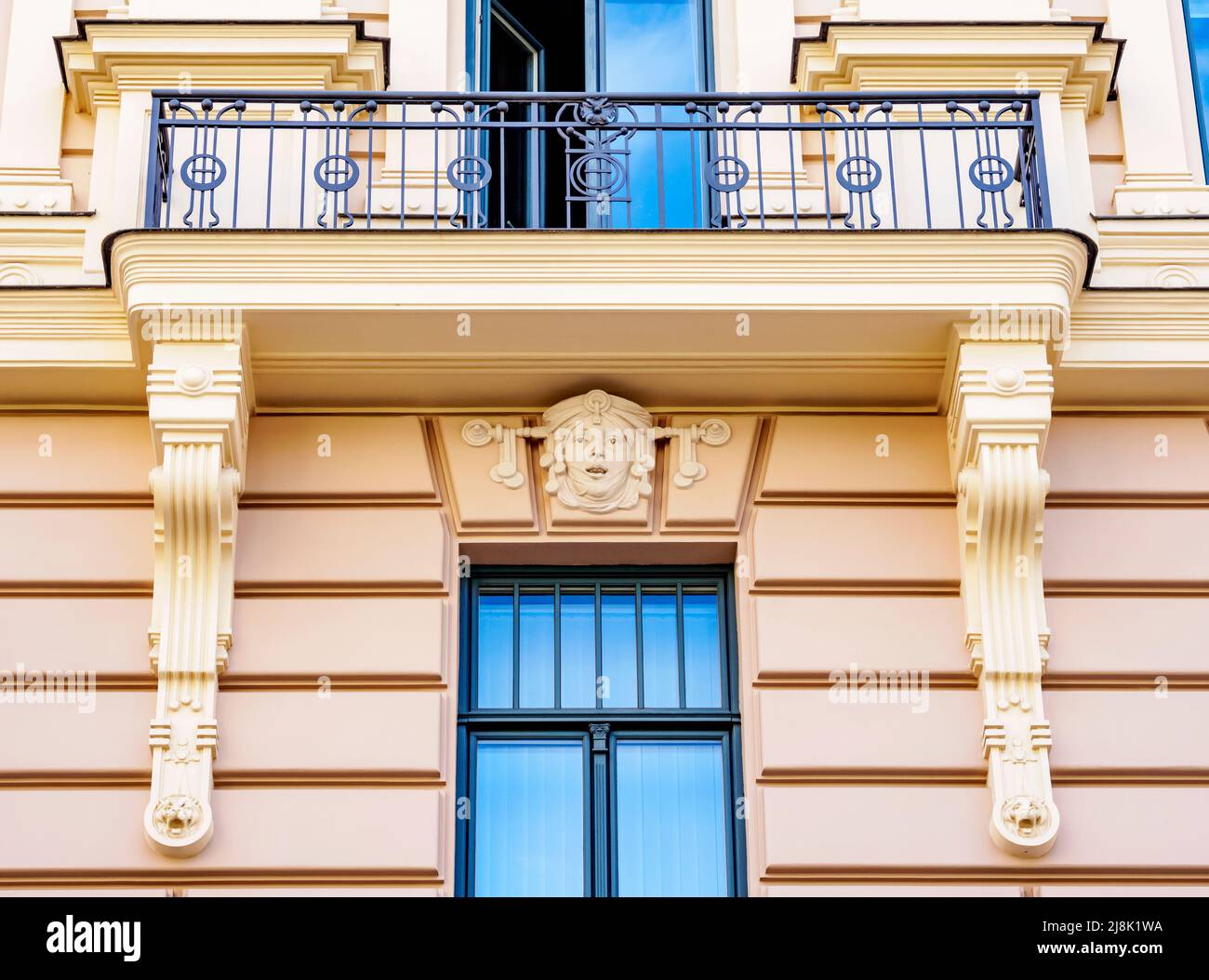 Art Nouveau Architecture, 13 Albert Street, Riga, Latvia Stock Photo ...