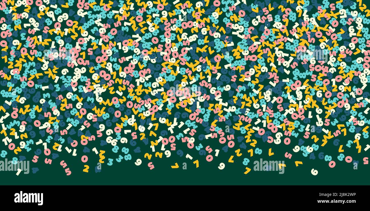 Falling pastel numbers. Math study concept with flying digits. Artistic ...